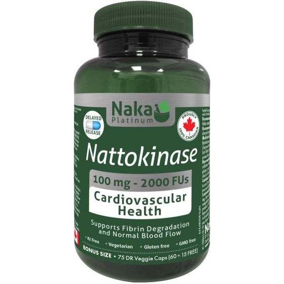 Naka Herbs Platinum Nattokinase 100mg, 75 DR Veggie Capsules — Let's Be ...